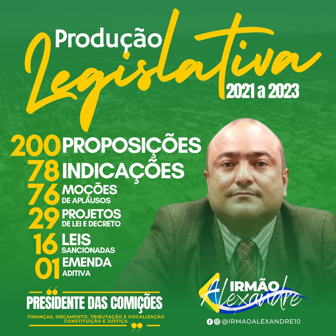Vereador Irmão Alexandre Destaca Produtividade dos Anos 2021 a 2023 - O ...